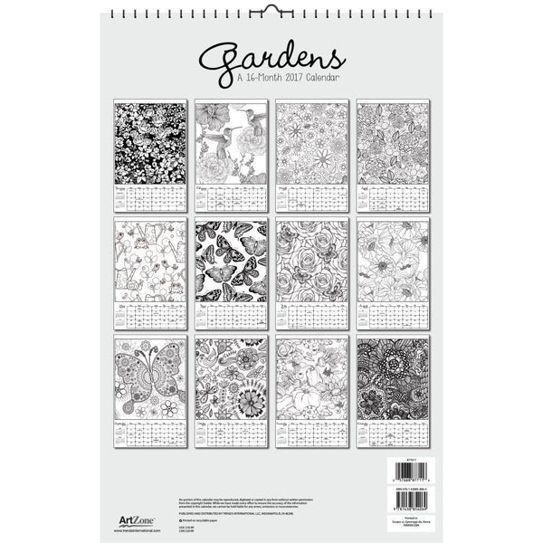 calendar coloring pages 2017