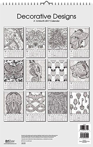 calendar coloring pages 2017