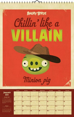 Angry Birds 2014 Oversized Wall Calendar New – Mason City Poster Company