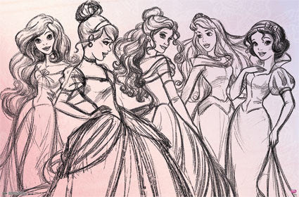 disney princess group coloring pages