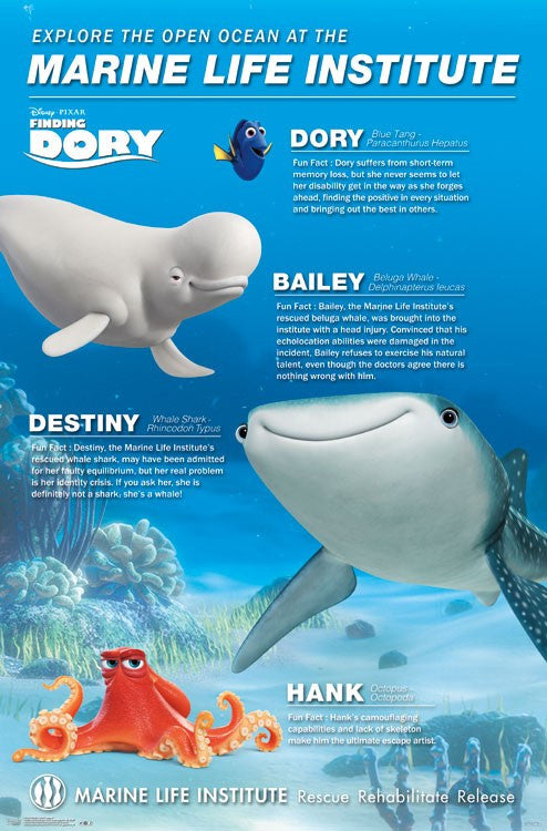 Finding Dory - Group Movie Poster 23x34 RP14106 UPC882663041060 Disney ...