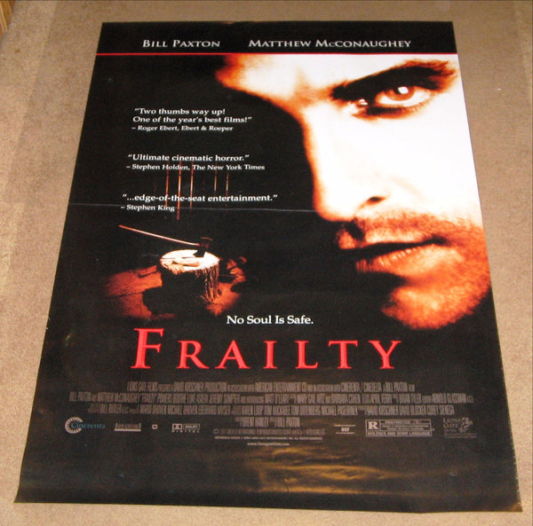 Frailty 2001 Movie Poster 27x40 Used Bill Paxton, Rebecca Tilney, John ...