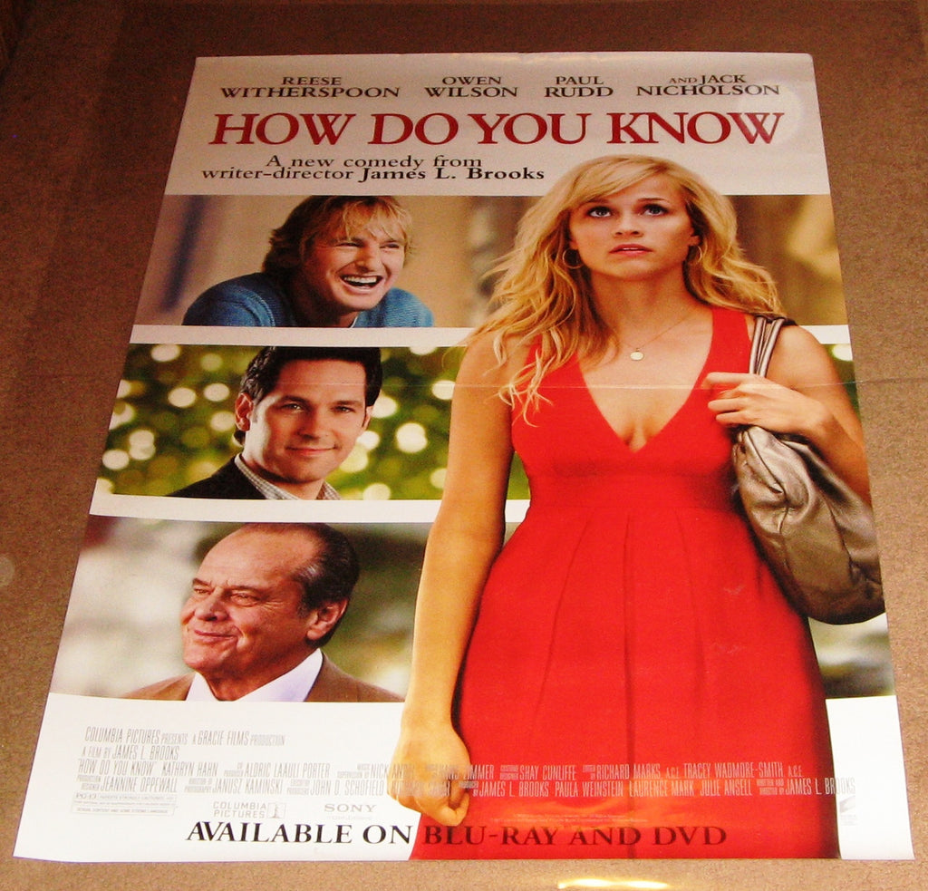 How Do You Know Movie Poster 27x40 Used Reese Witherspoon, Owen Wilson ...