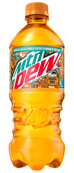 New Mountain Dew Baja Mango Gem Soda Pop 20 Ounce Bottle – Mason City ...