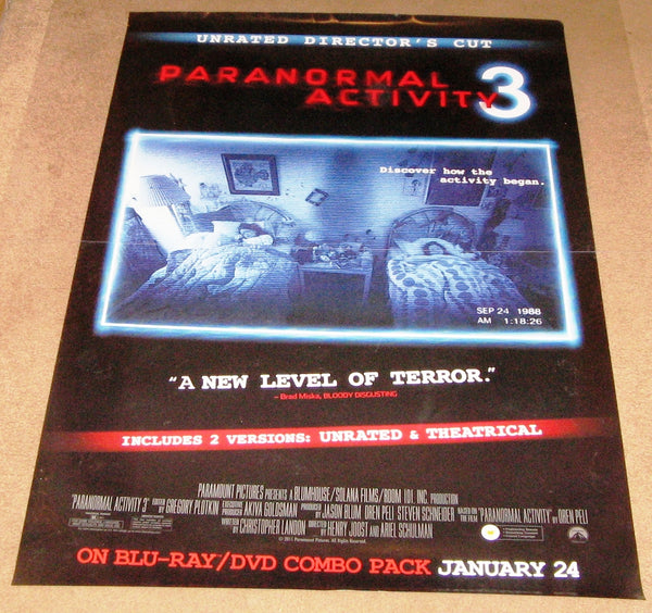 Paranormal Activity 3 Unrated Director’s Cut 27x40 Used Katie Feathers ...