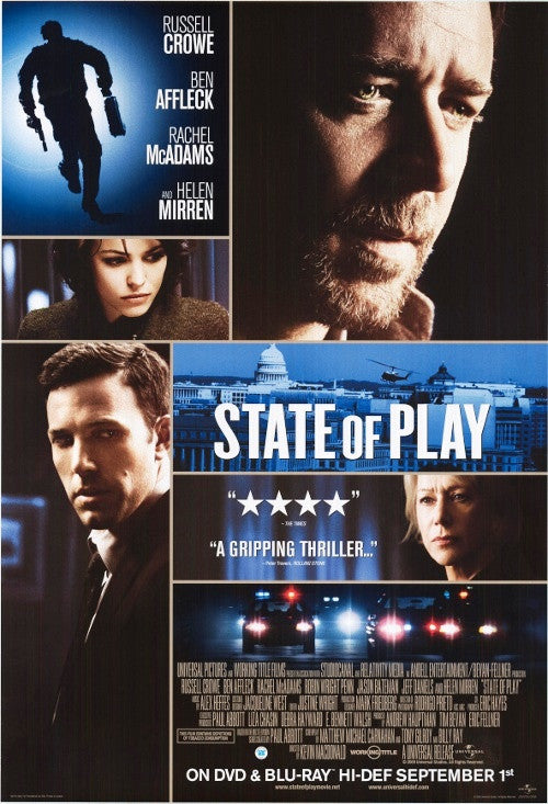 State of Play Movie Poster 27x40 Used Towanda Underdue, Russell Crowe ...