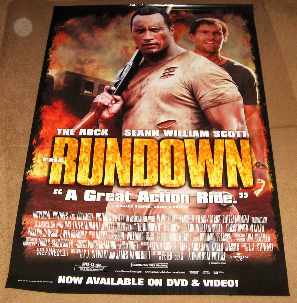 The Rundown Movie Poster 27x40 Used Arnold Schwarzenegger, Dwayne John ...